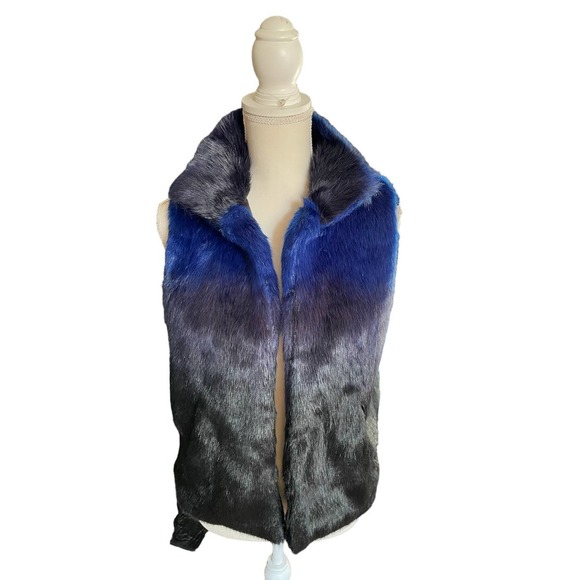 Cejon | Jackets & Coats | Cejon Womens Ombre Variegated Fur Vest High ...
